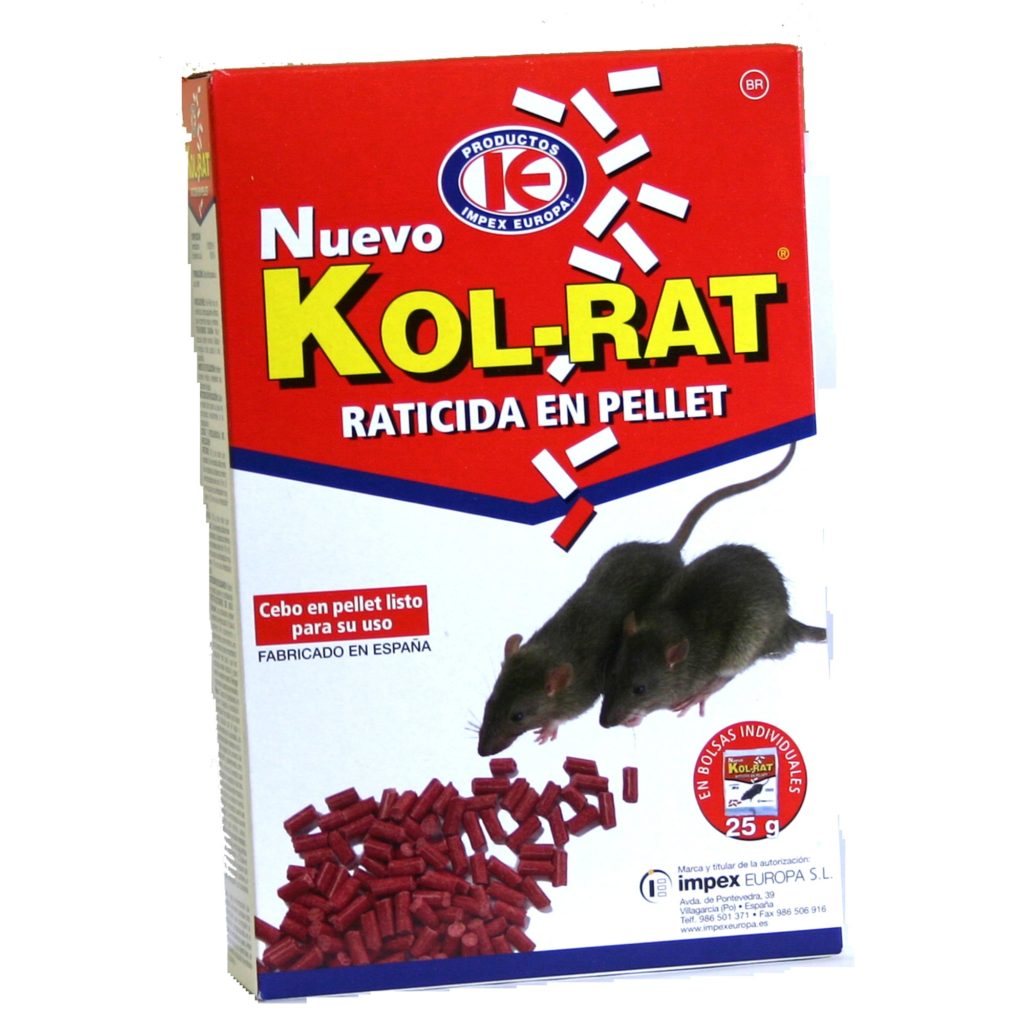 KOL-RAT Pack de 150 g - RATICIDA EN PELLET PARA RATAS Y RATONES