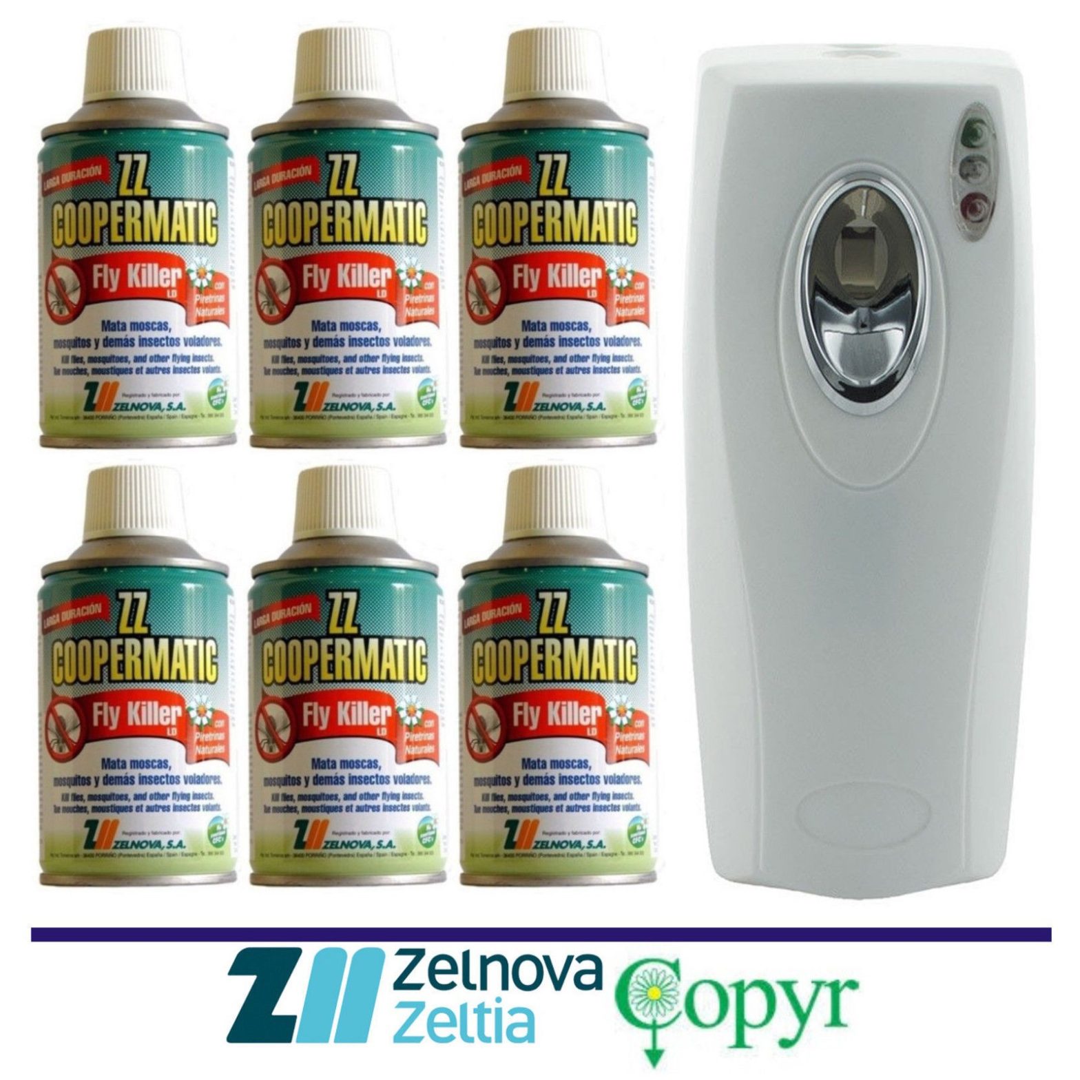 ZZ COOPERMATIC FLY KILLER LD - PACK 6 UDS DE 250 ML + COPYRMATIC - ZELNOVA
